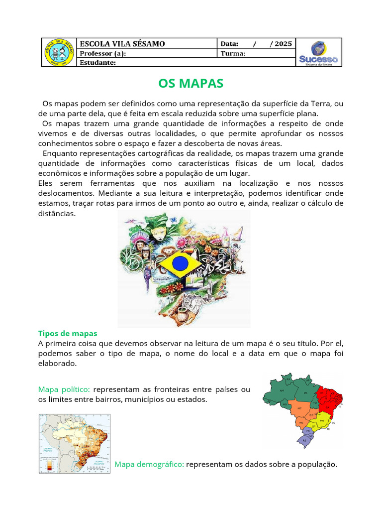 Tipos de Mapas e Suas Funções | PDF | Mapa | Economia