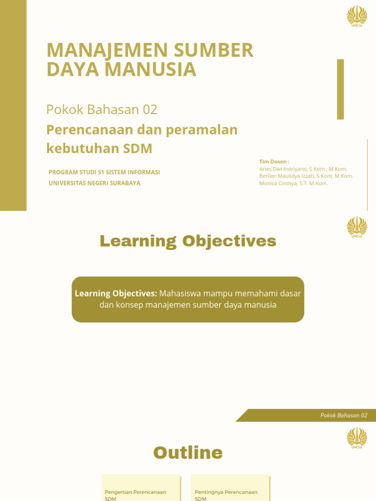 Pertemuan Ke 2 - Perencanaan Dan Peramalan Kebutuhan SDM | PDF