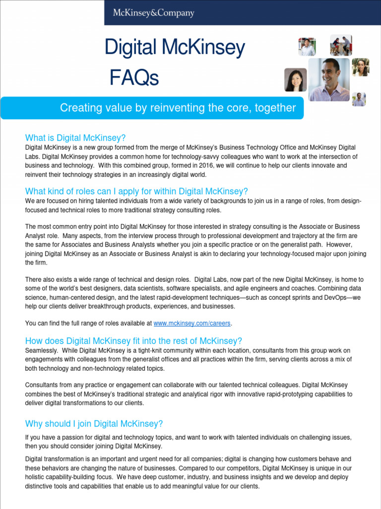 Joining Digital McKinsey: Roles & Insights | PDF | Mc Kinsey & Company ...