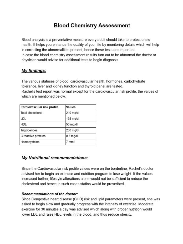 Clients blood assessment | PDF