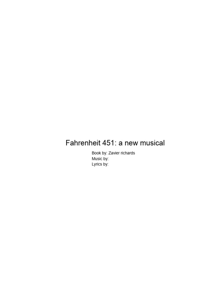 Fahrenheit 451 - A New Musical | PDF