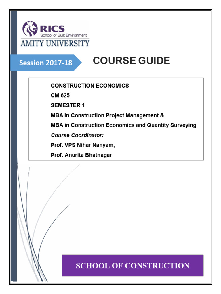 Course Guide | PDF | Cost Of Living | Microeconomics