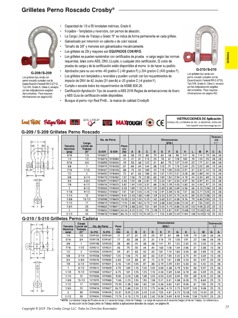 Grilletes Crosby | PDF