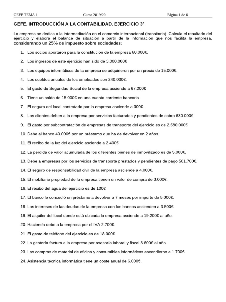 Gefe t1 Ejer 3 A 8 Enunc 2021 | PDF | Contabilidad | Bancos