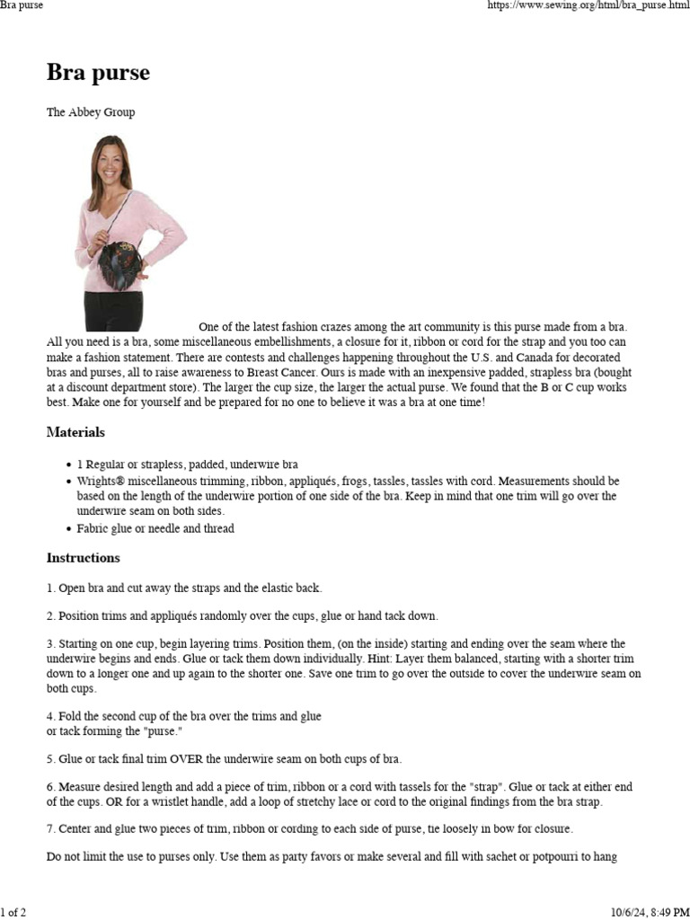 Bra purse | PDF | Bra | Clothing