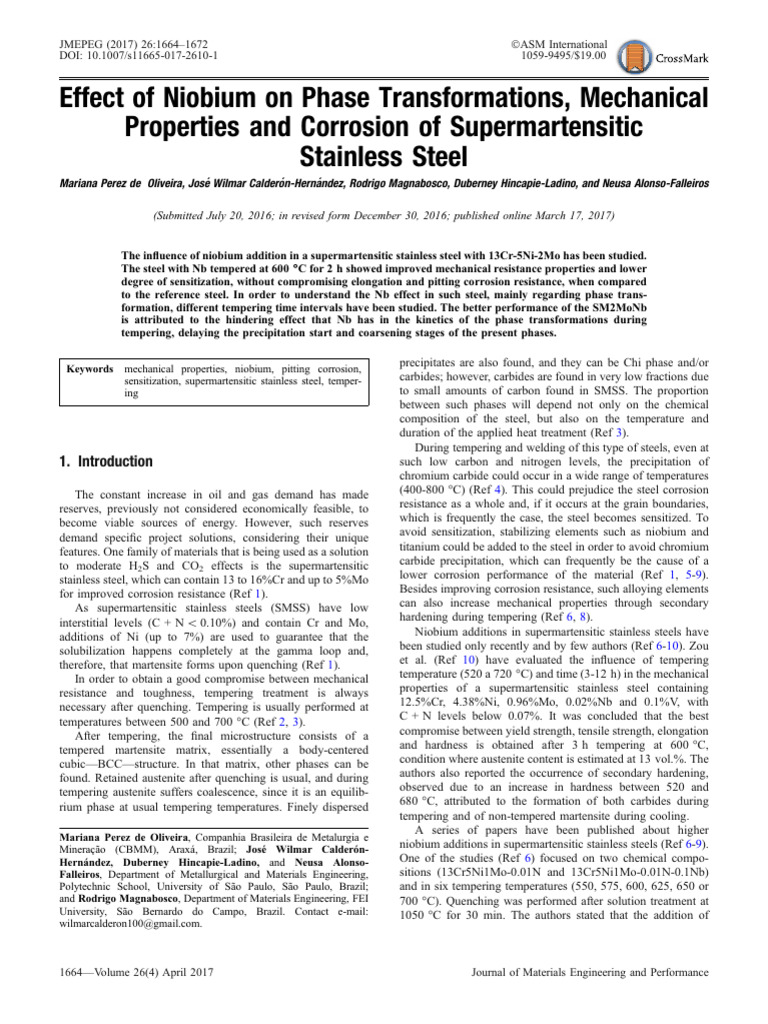s11665-017-2610-1 | PDF | Steel | Stainless Steel