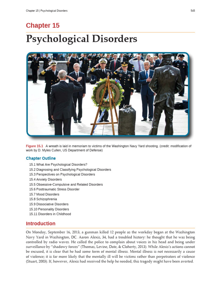 Psychology OpenStax Chapter 15 Psychological Disorders | PDF