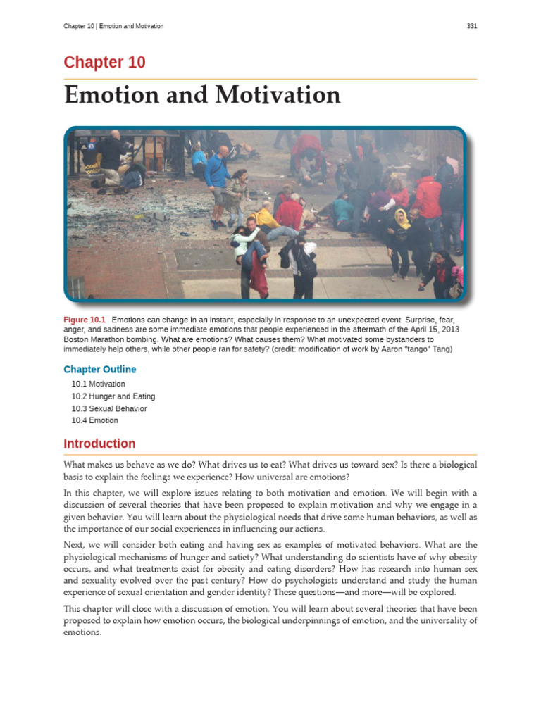 Psychology OpenStax Chapter 10 Emotion and Motivation | PDF | Ionizing ...