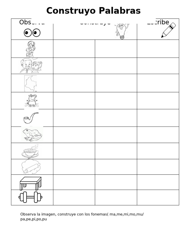 Actividad Construir Palabras | PDF