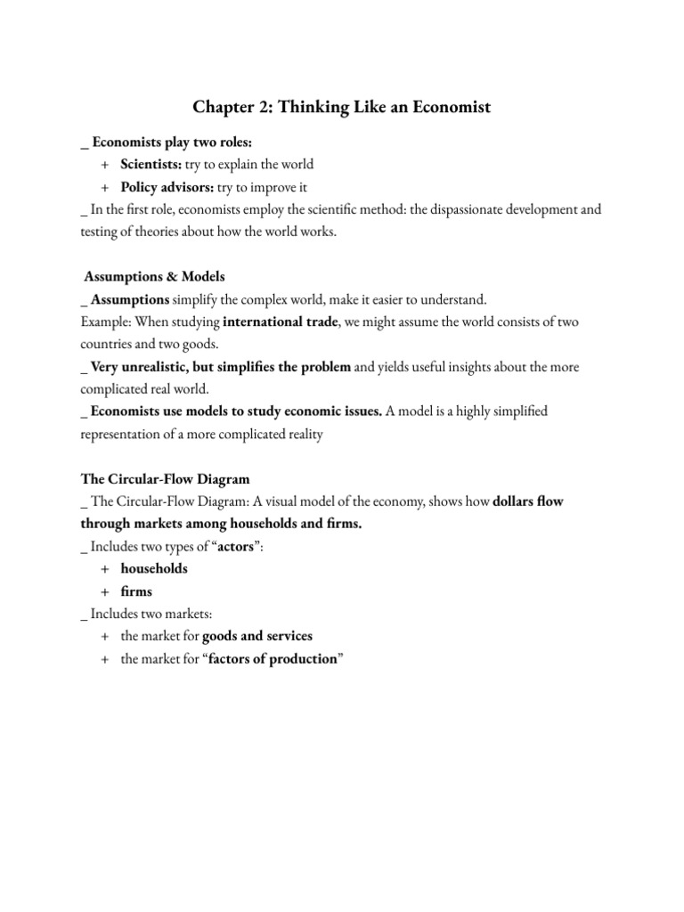 Chapter 2 - Thinking Like An Economist | PDF | Economics | Labour Economics