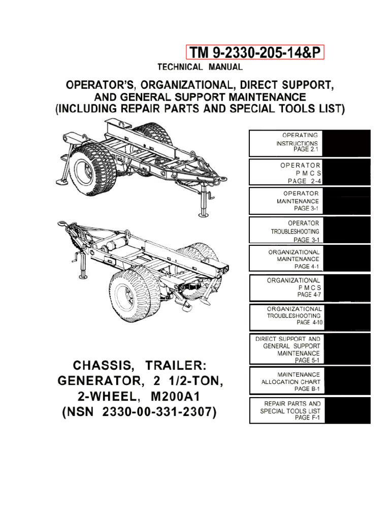 TM9 2330 205 14&P | PDF | Trailer (Vehicle) | Brake
