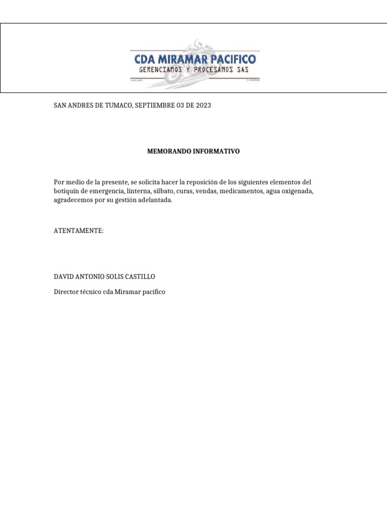 Memorando Informativo | PDF