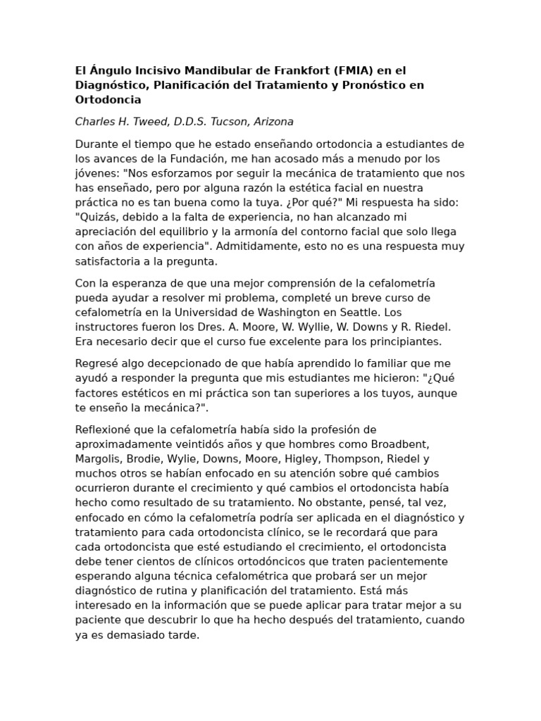 El Ángulo Incisivo Mandibular de Frankfort IMPA | PDF | Ortodoncia ...