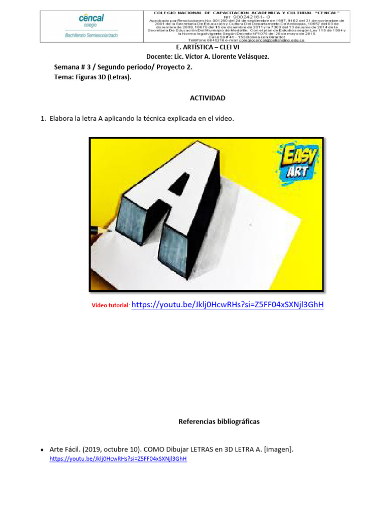 Letras 3D: Crea la Letra A | PDF