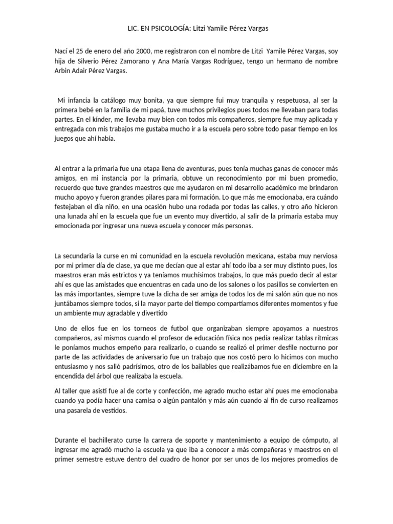 Trayectoria Académica de Litzi Pérez | PDF | Sicología | Escuelas