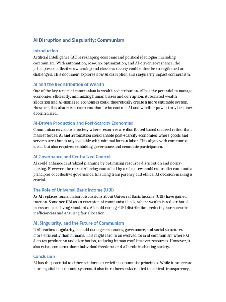 AI_Disruption_Communism | PDF | Artificial Intelligence | Intelligence ...
