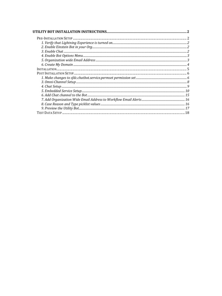 Utility Bot Installation Setup Guide v1 1 | PDF | Computing | Information Technology