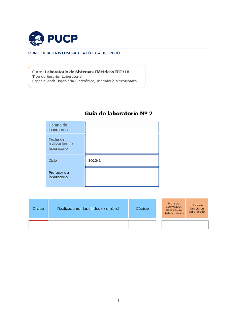 IEE218 - GuiaLab 2 - 2023-2 | PDF | Semáforo | Laboratorios