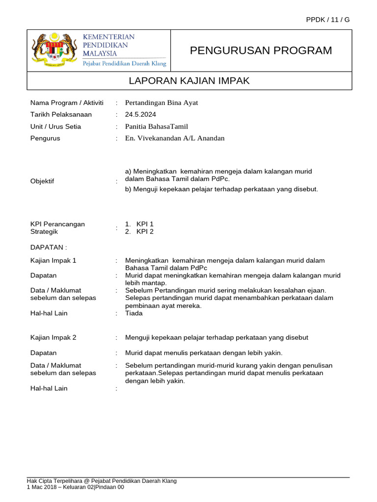 11 Program - G Kajian Impak | PDF