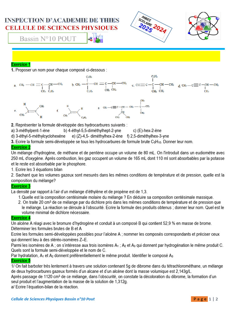 Formules C5H10 et Hydrocarbures Associés | PDF | Alcène | Polymère