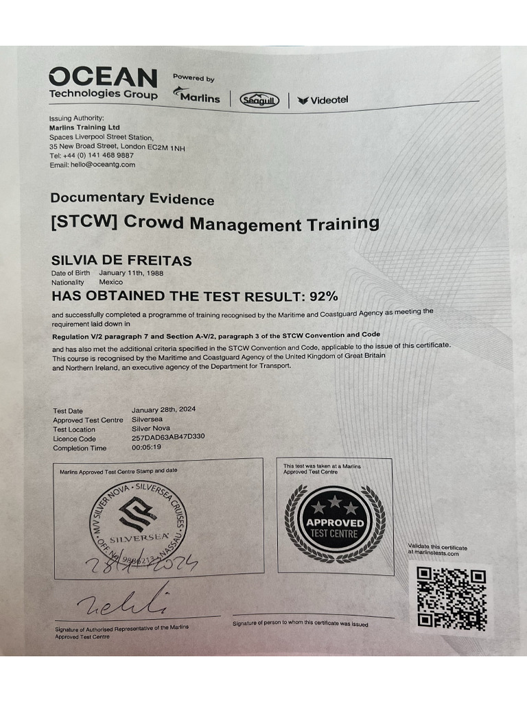 Certificate Crowd Management | PDF