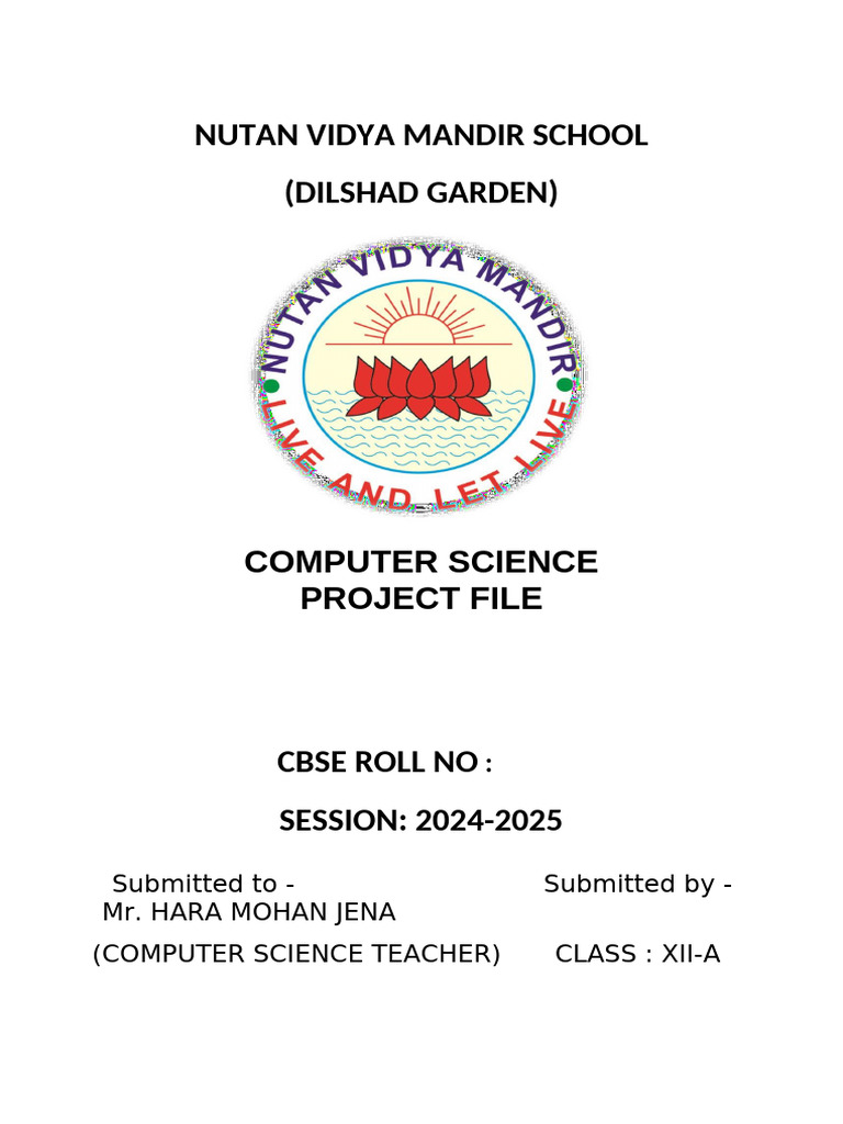 Cs Project Doc 1 | PDF