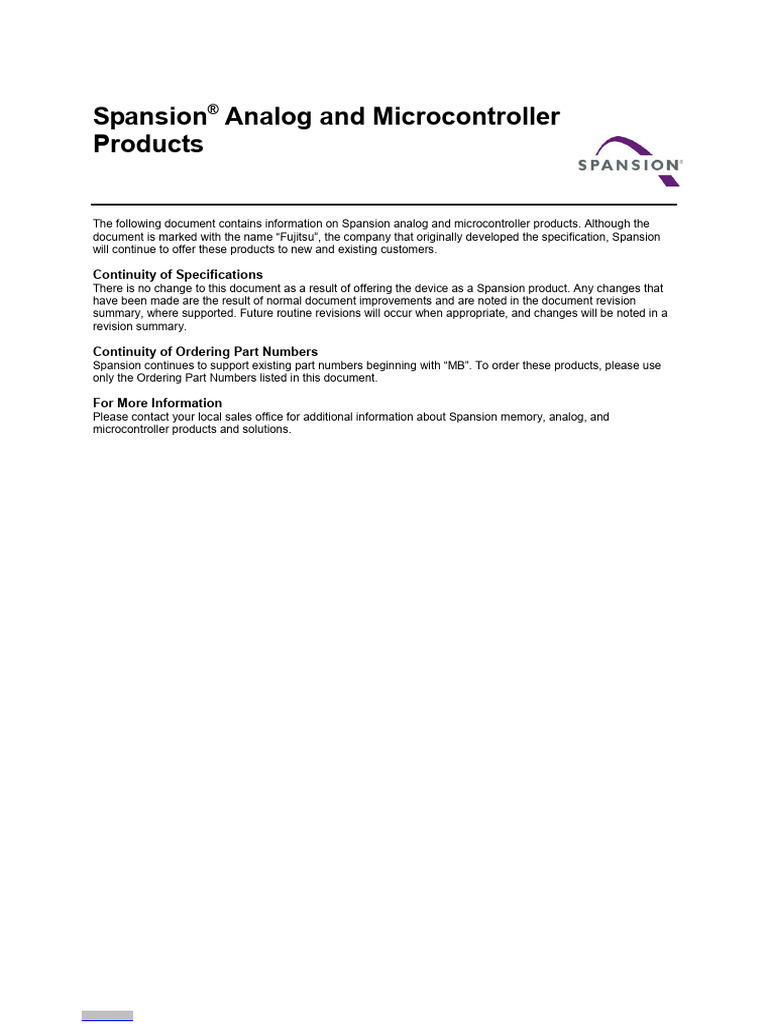 Spansion. Analog and Microcontroller Products | PDF | Input/Output ...