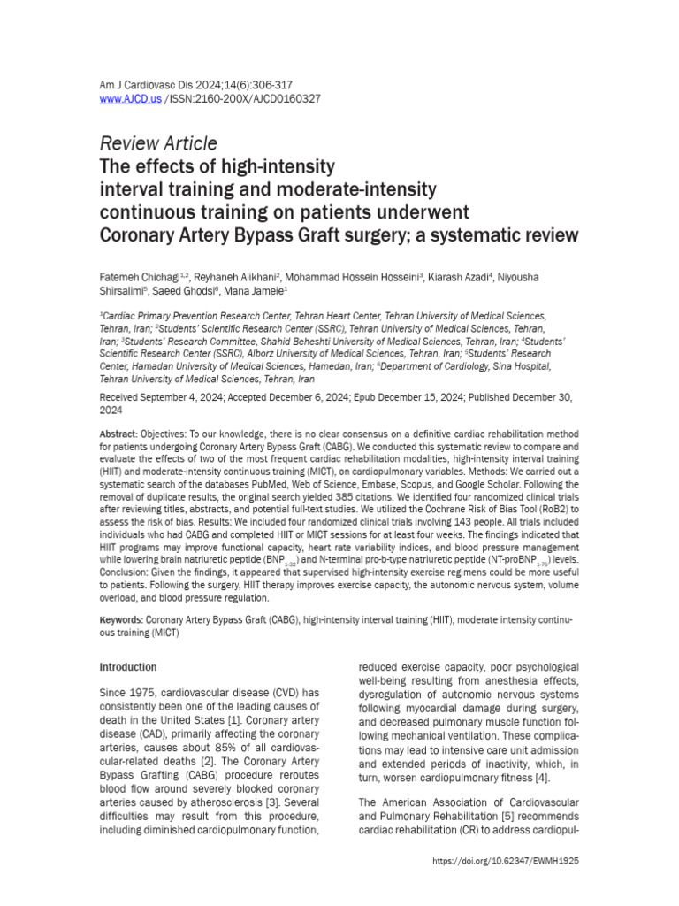 The effects of high-intensity interval training and moderate-intensity continuous training on ...