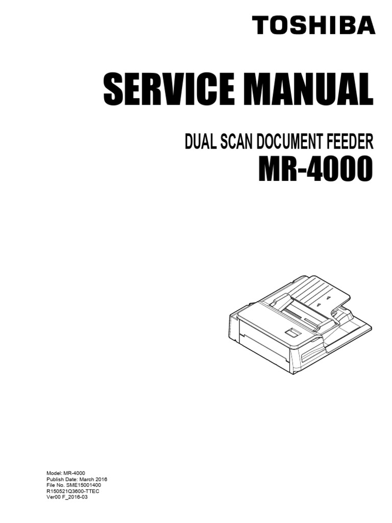 MR-4000 Dual Scan Document Feeder Service Manual | PDF | Electrical ...