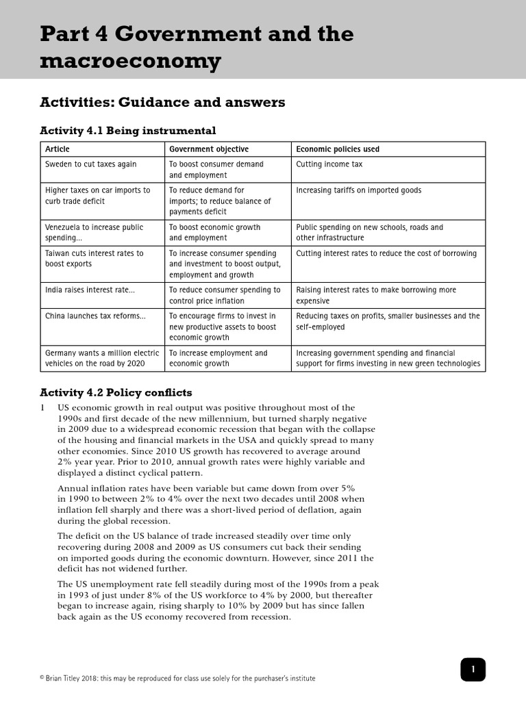 Part4 - Government and Macroeconomy | PDF | Taxes | Government Budget ...