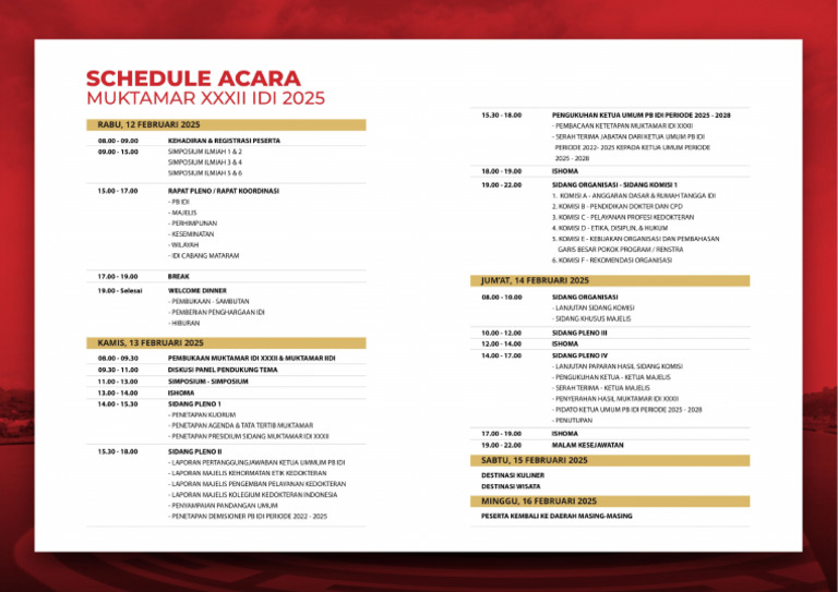 Schedule Acara Muktamar Idi Xxxii Kota Mataram | PDF