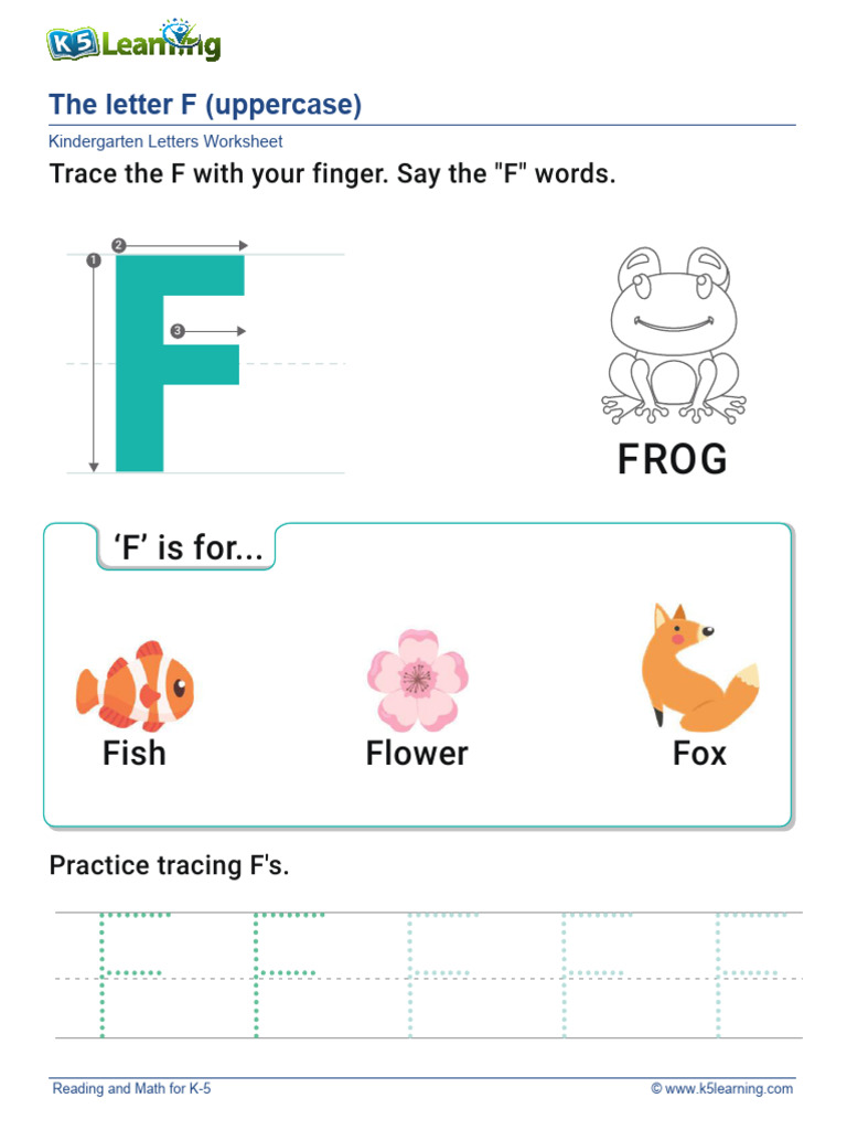 Kindergarten Letter F Worksheet | PDF