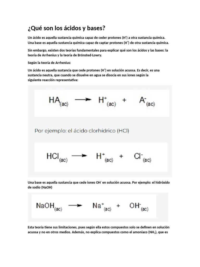 Ácidos y Bases: Definición y Tipos | PDF | Ácido | Moléculas