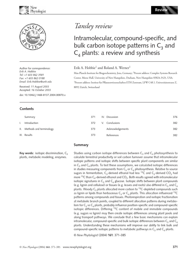 New Phytologist - 2003 - A. Hobbie - Intramolecular Compound Specific ...