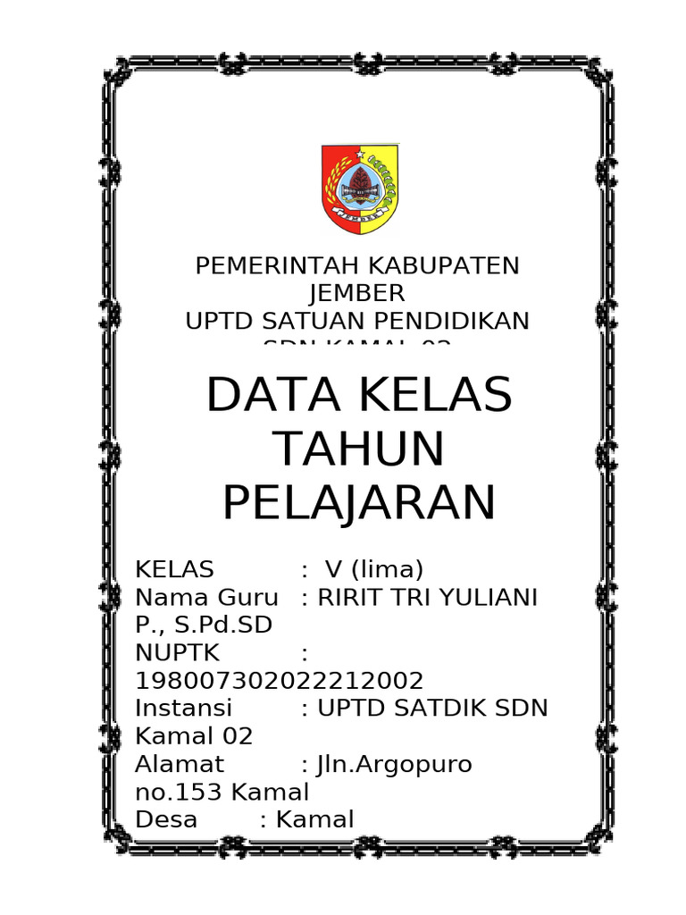 Cover Absensi Kelas 5 | PDF