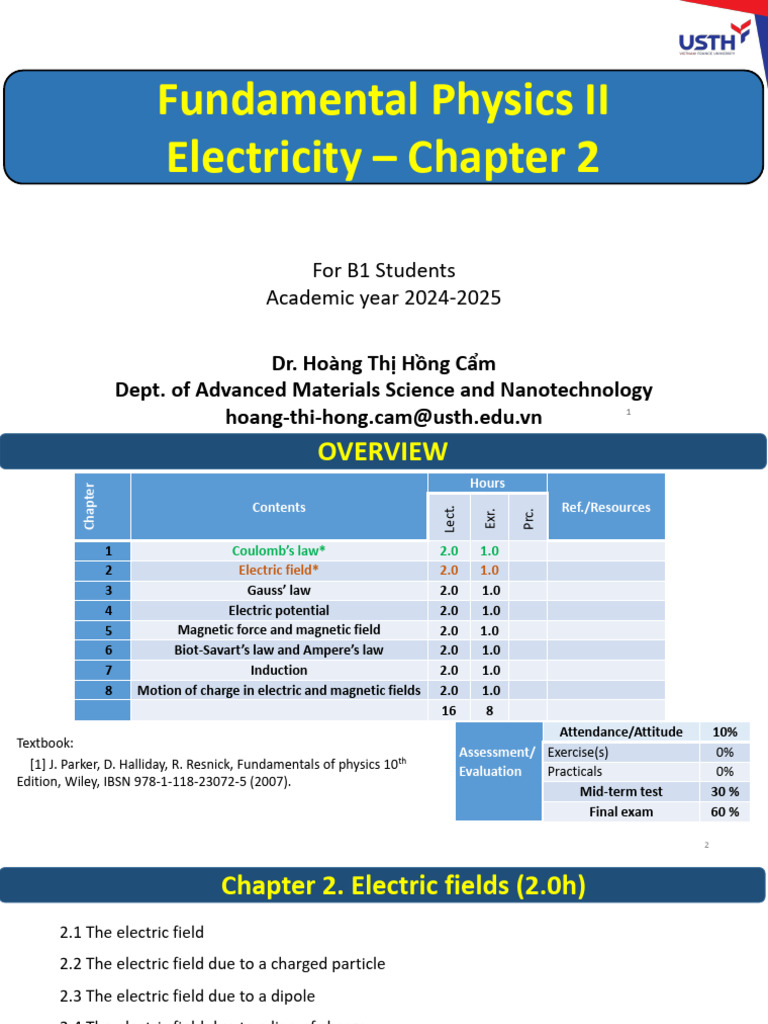 Electric Fields: B1 Physics Overview | PDF | Electric Field | Force