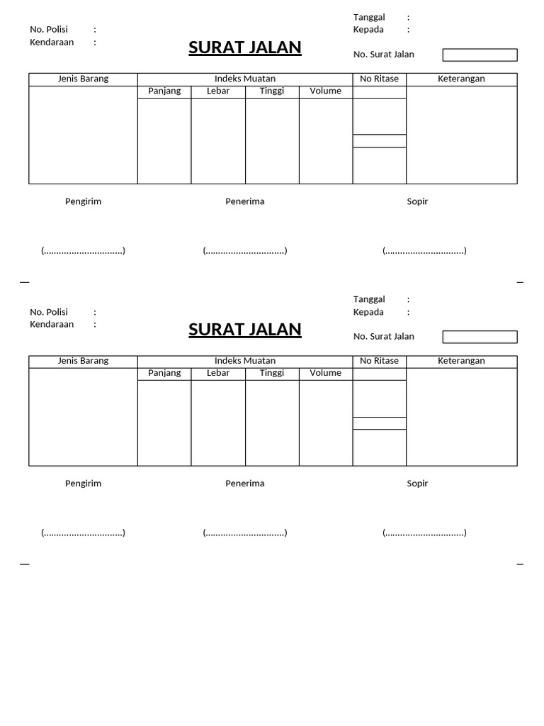 Surat Jalan Sirtu 2 | PDF