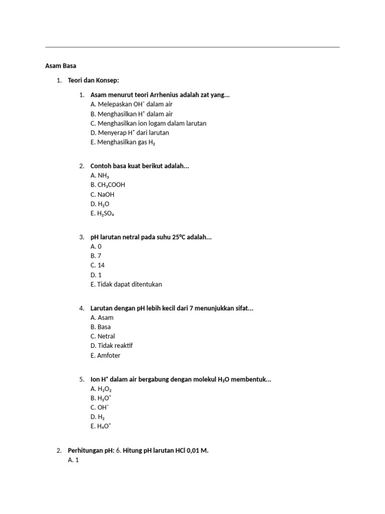 Latihan PAS Kimia_Kelas XII | PDF