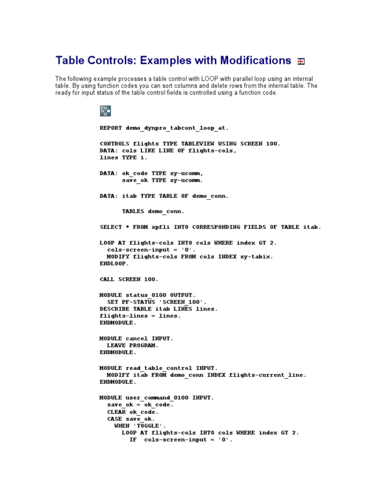 Table Controls | PDF | Control Flow | Table (Database)