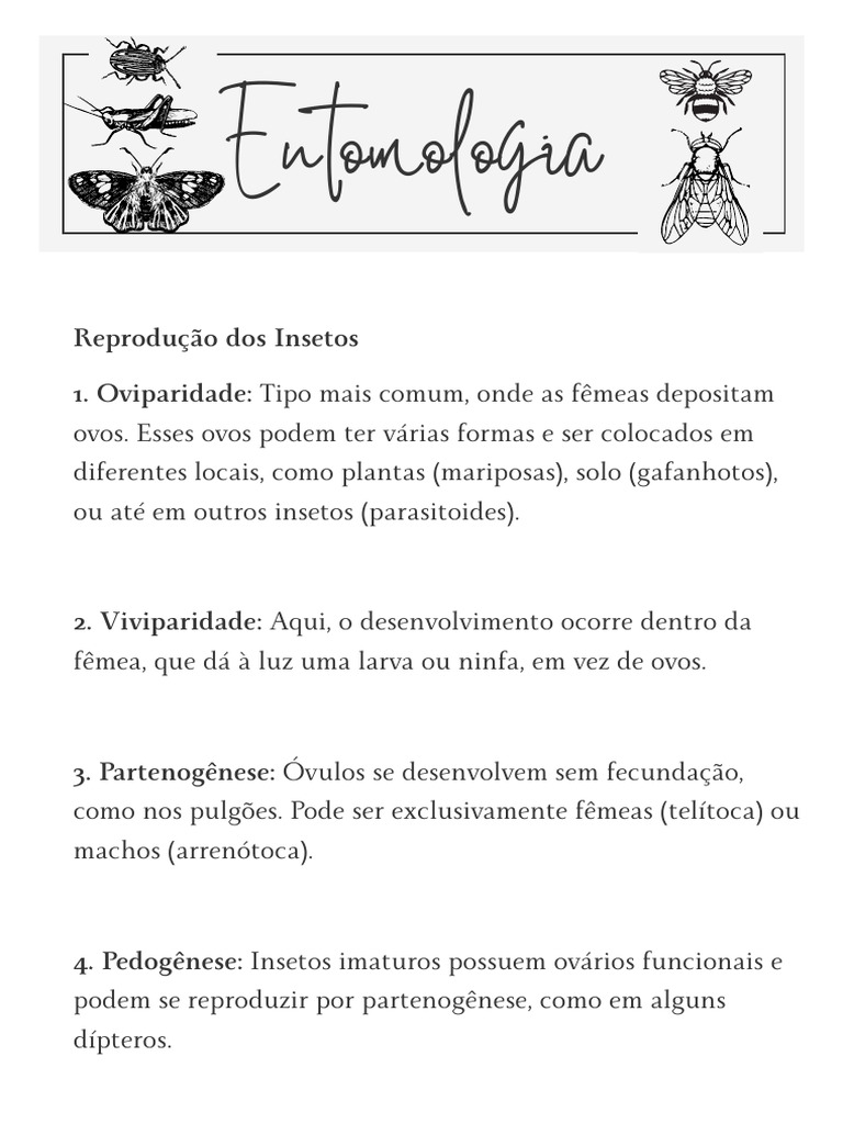 Reprodução e Desenvolvimento dos Insetos | PDF