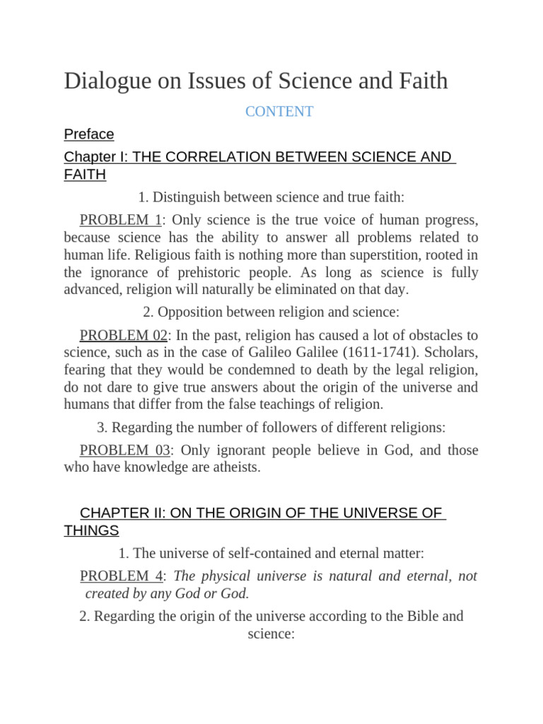 Science vs. Faith: Key Issues Explored | PDF | Faith | Galileo Galilei