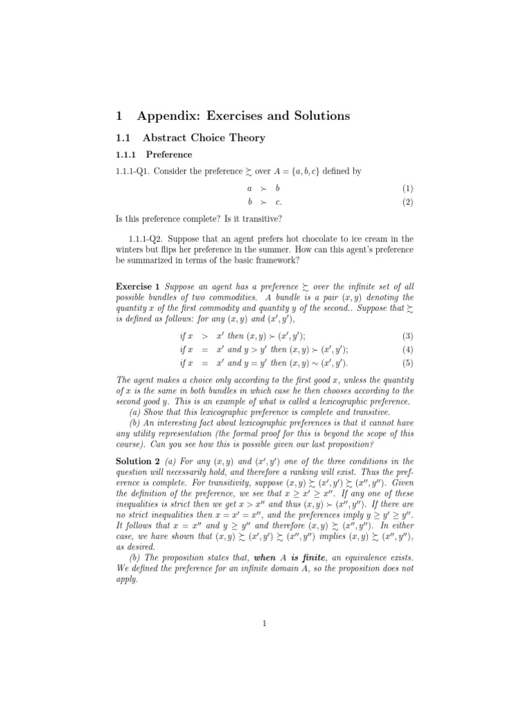 Appendix 1 | PDF | Utility | Mathematics