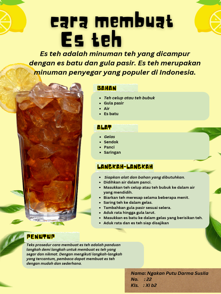 Cara Mudah Membuat Es Teh Segar | PDF