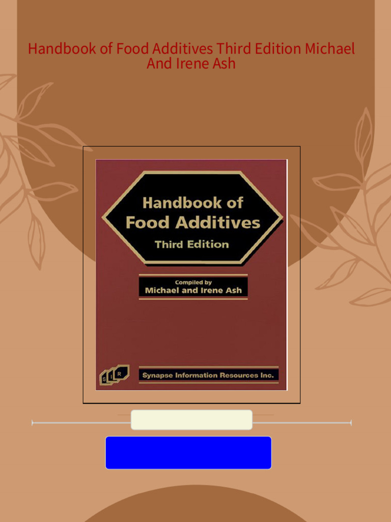 Download Handbook of Food Additives Third Edition Michael And Irene Ash ...