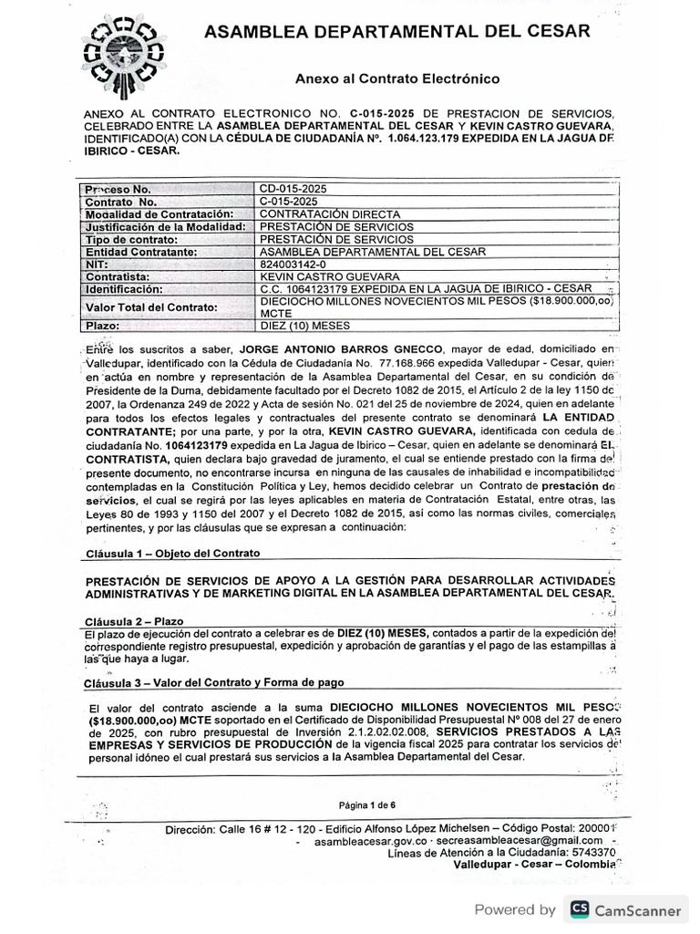 10 Anexo Al Contrato Electronico C-015-2025 | PDF