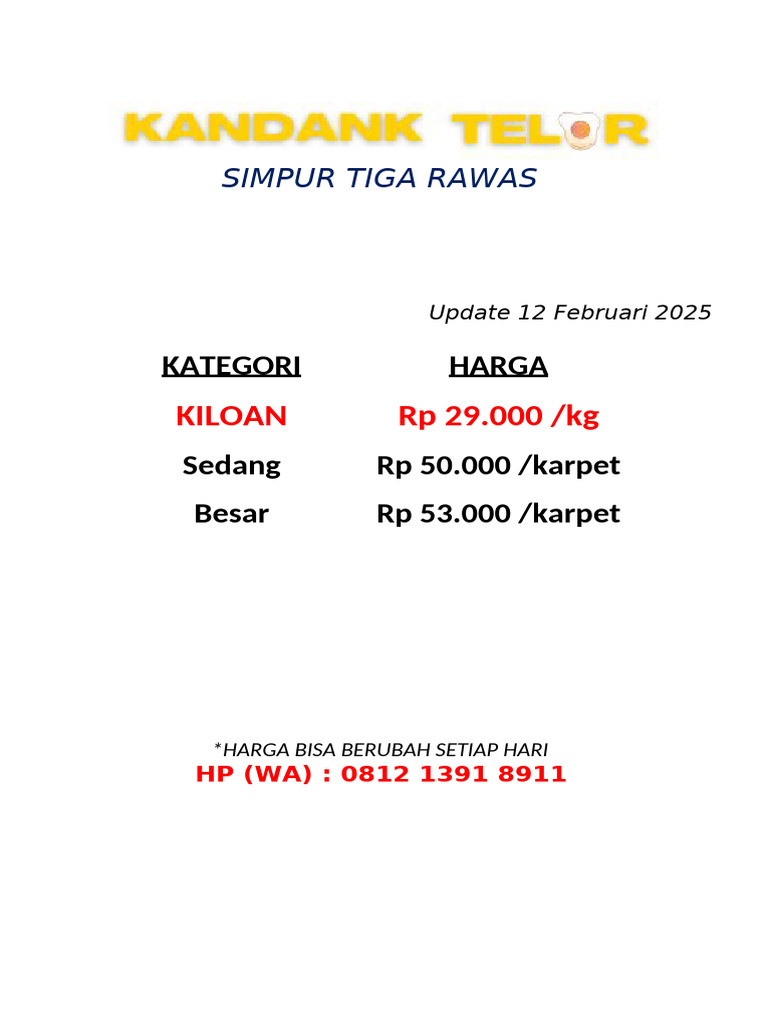 Update Harga Display Lengkap | PDF