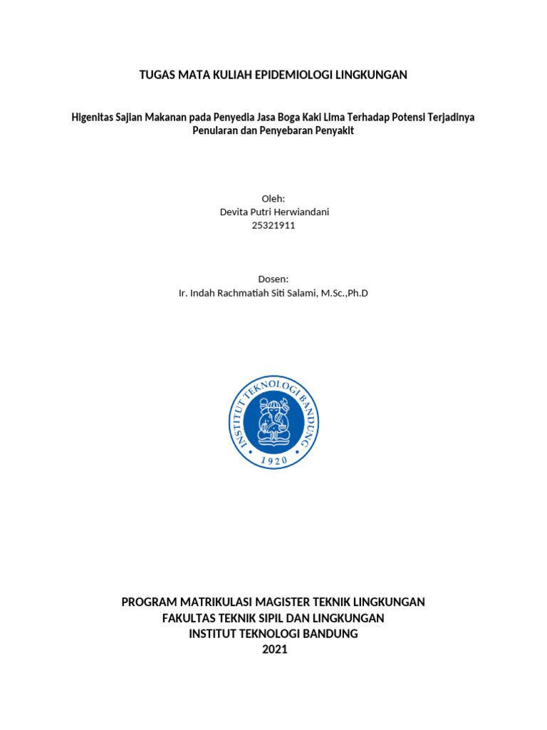 Devita Putri H - 25321911 - Tugas 2 Epidemiologi | PDF