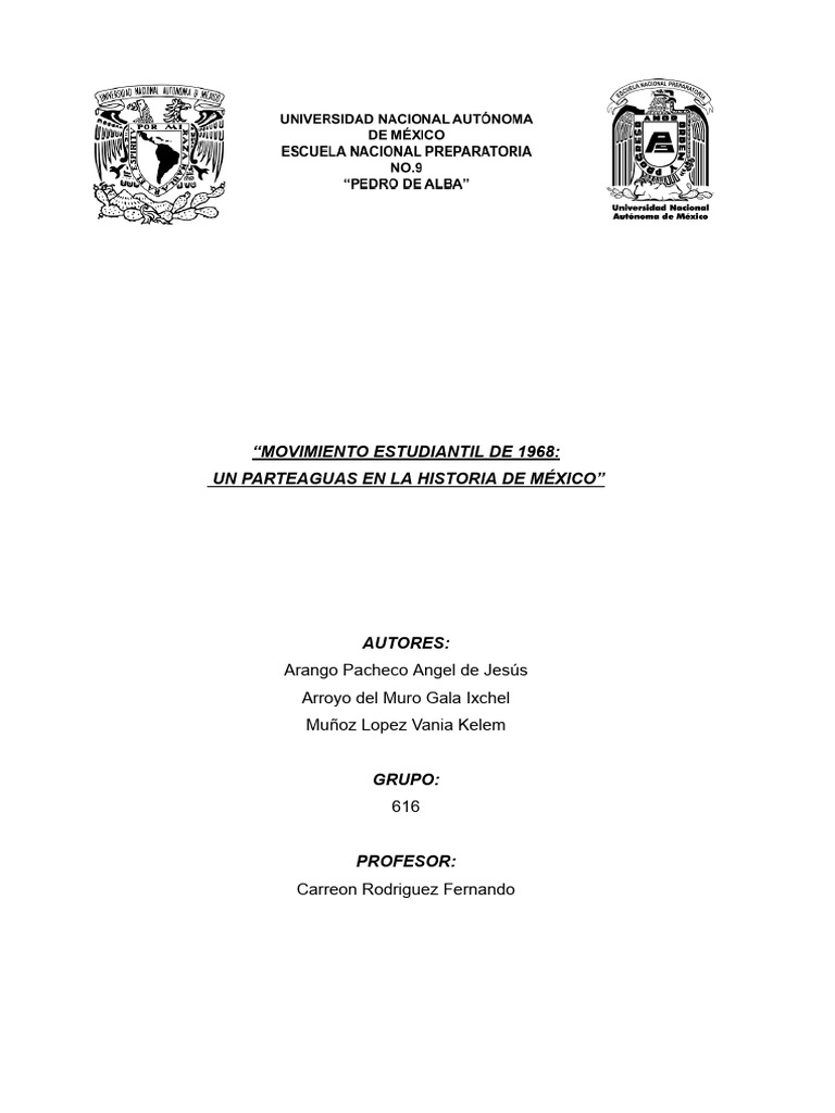 Movimiento Estudiantil de 1968 - Un Parteaguas en La Historia de México ...