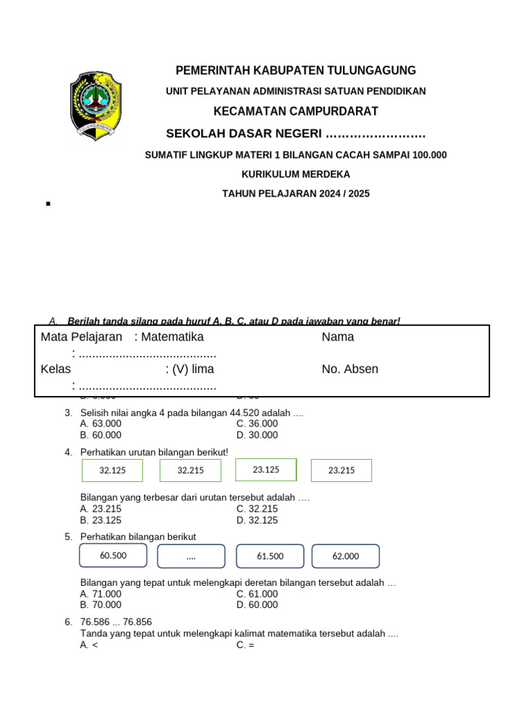 SLM 1 Matematika | PDF