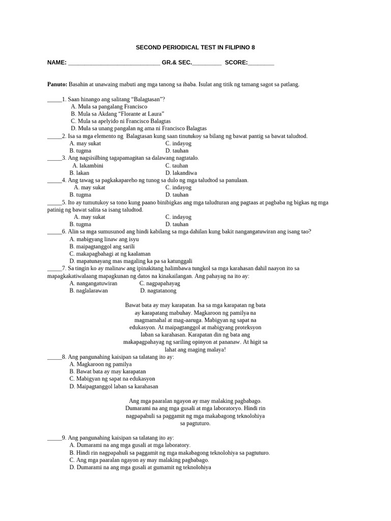 Grade 8 | PDF